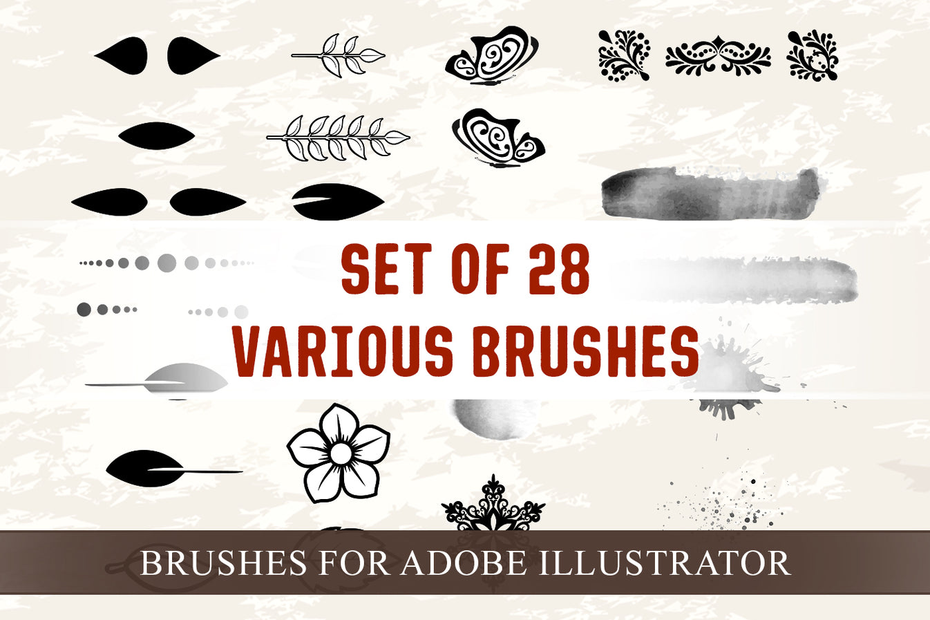 Basic Flourish Brushes - Adobe Illustrator Brushes – Dagubi