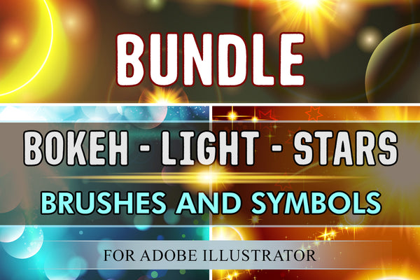 Bundle - Stars - Light - Bokeh Brushes and Symbols for Adobe Illustrat ...