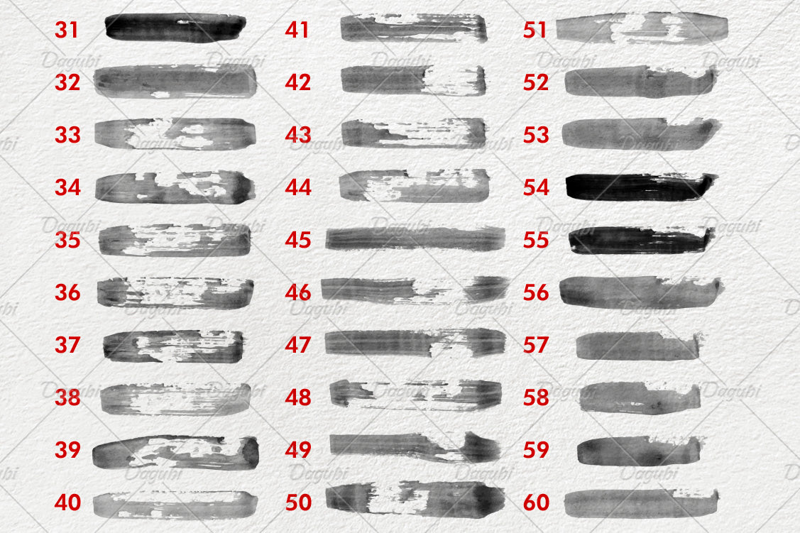 Short Brush Strokes - Adobe Illustrator Vector Brushes – Dagubi