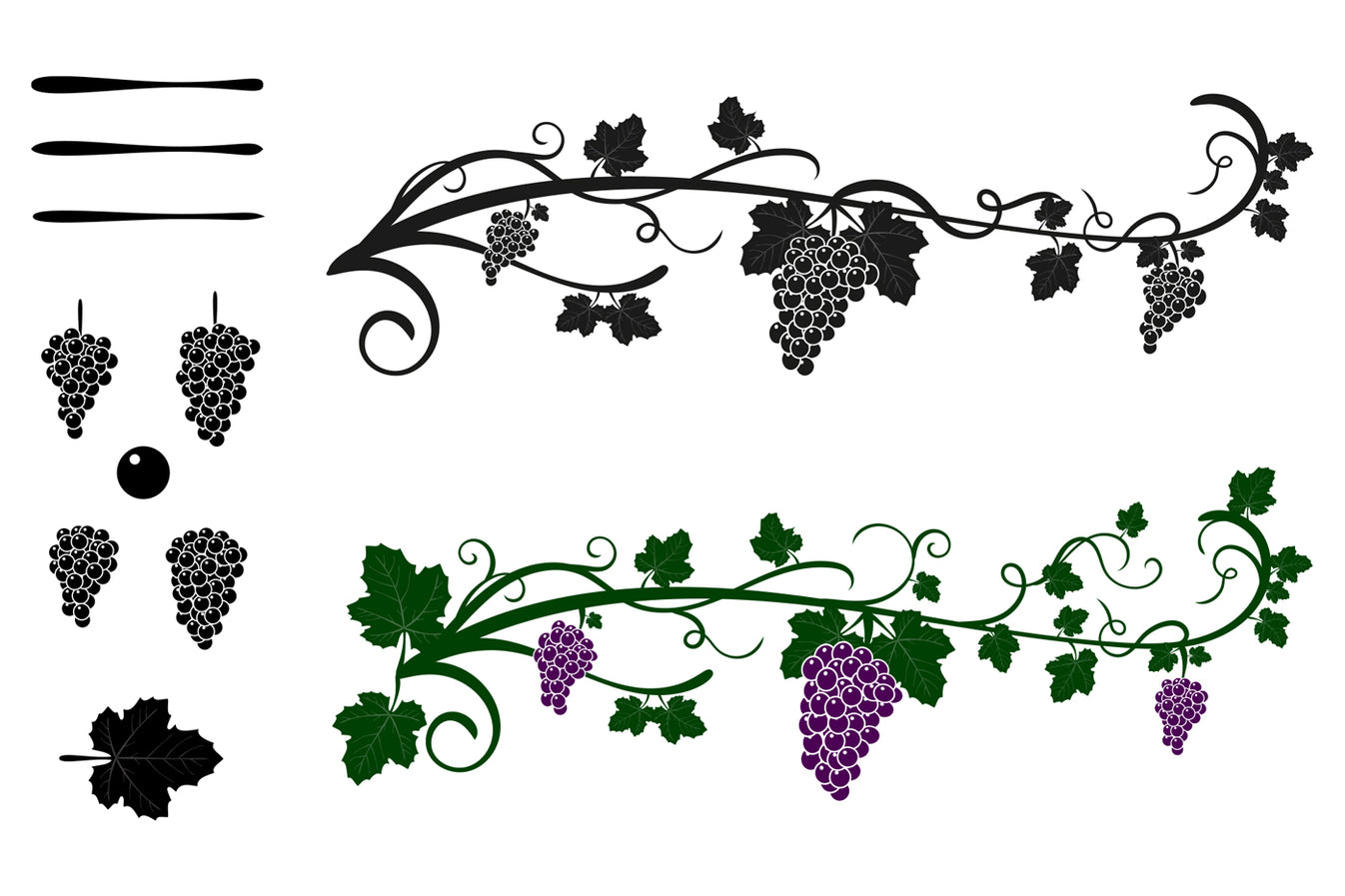 Grapes Brushes for Adobe Illustrator – Dagubi